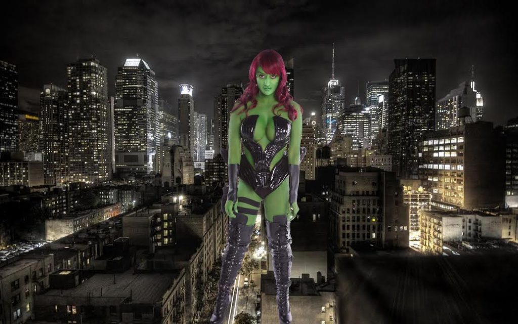 Gamora Promotion - Human Statue Bodyart